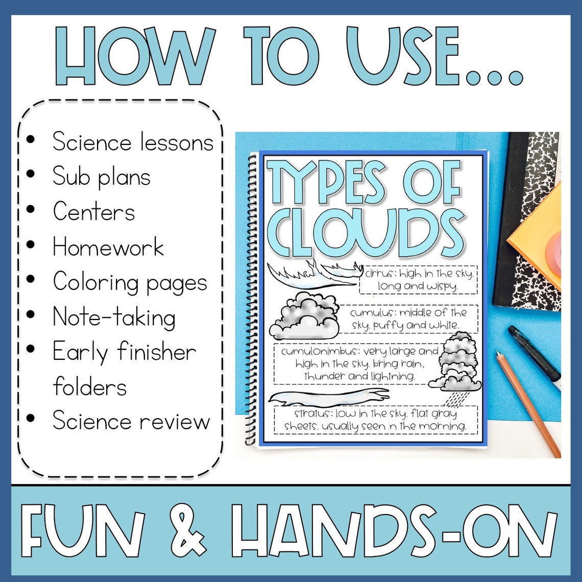 Types of Clouds Science Anchor Charts and Science Posters - Etsy