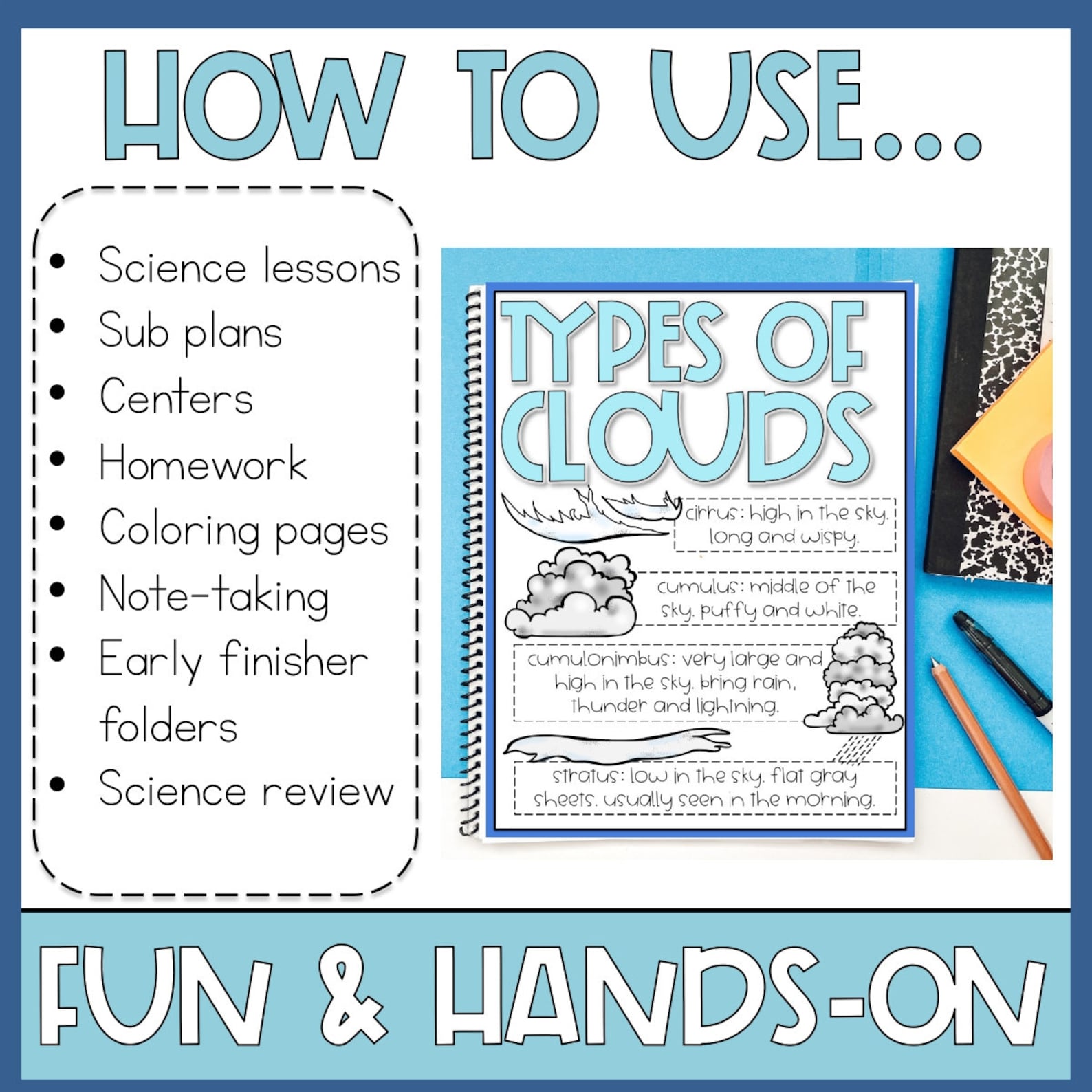 Types of Clouds Science Anchor Charts and Science Posters - Etsy