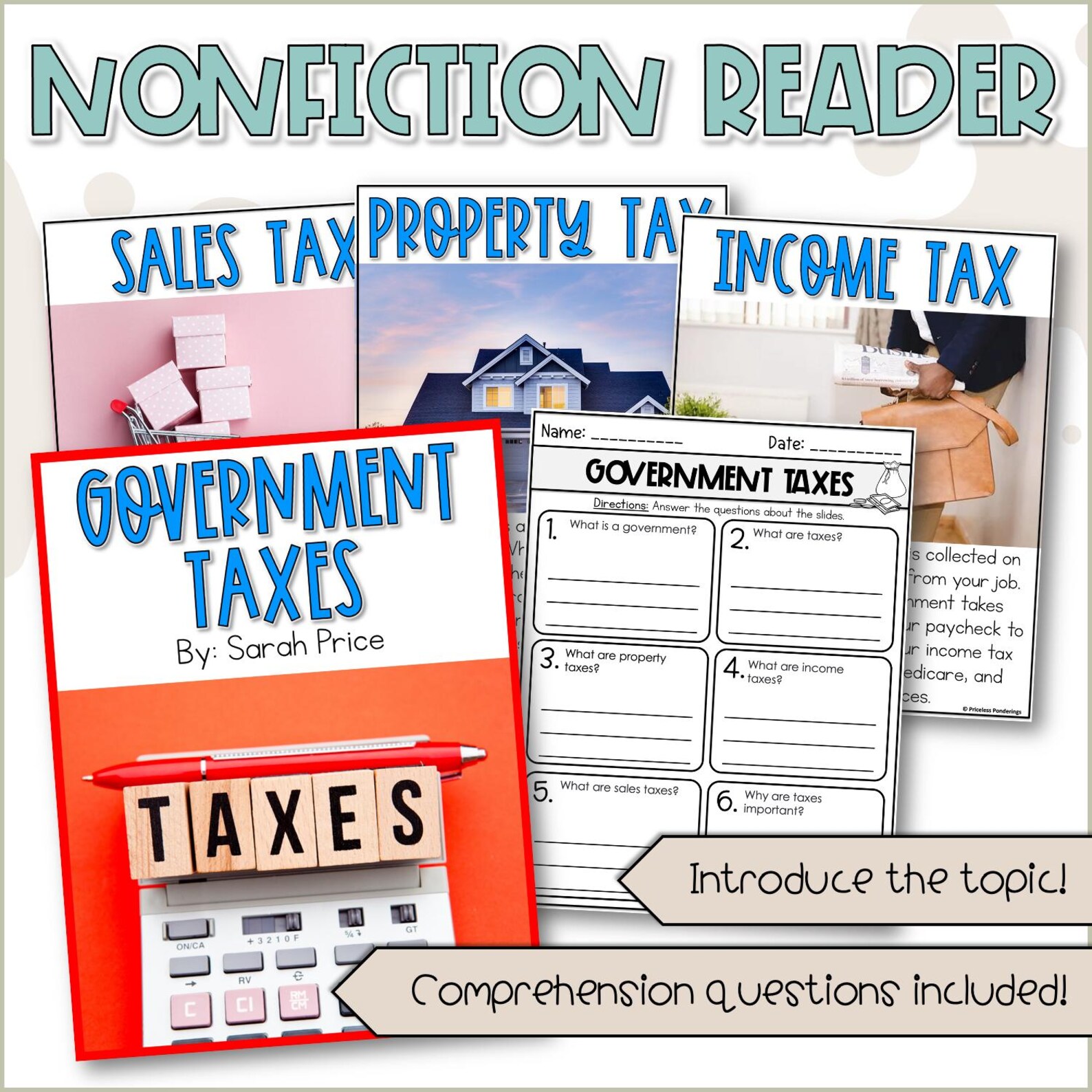 Taxes Activities for Elementary | Government Activities | Social ...