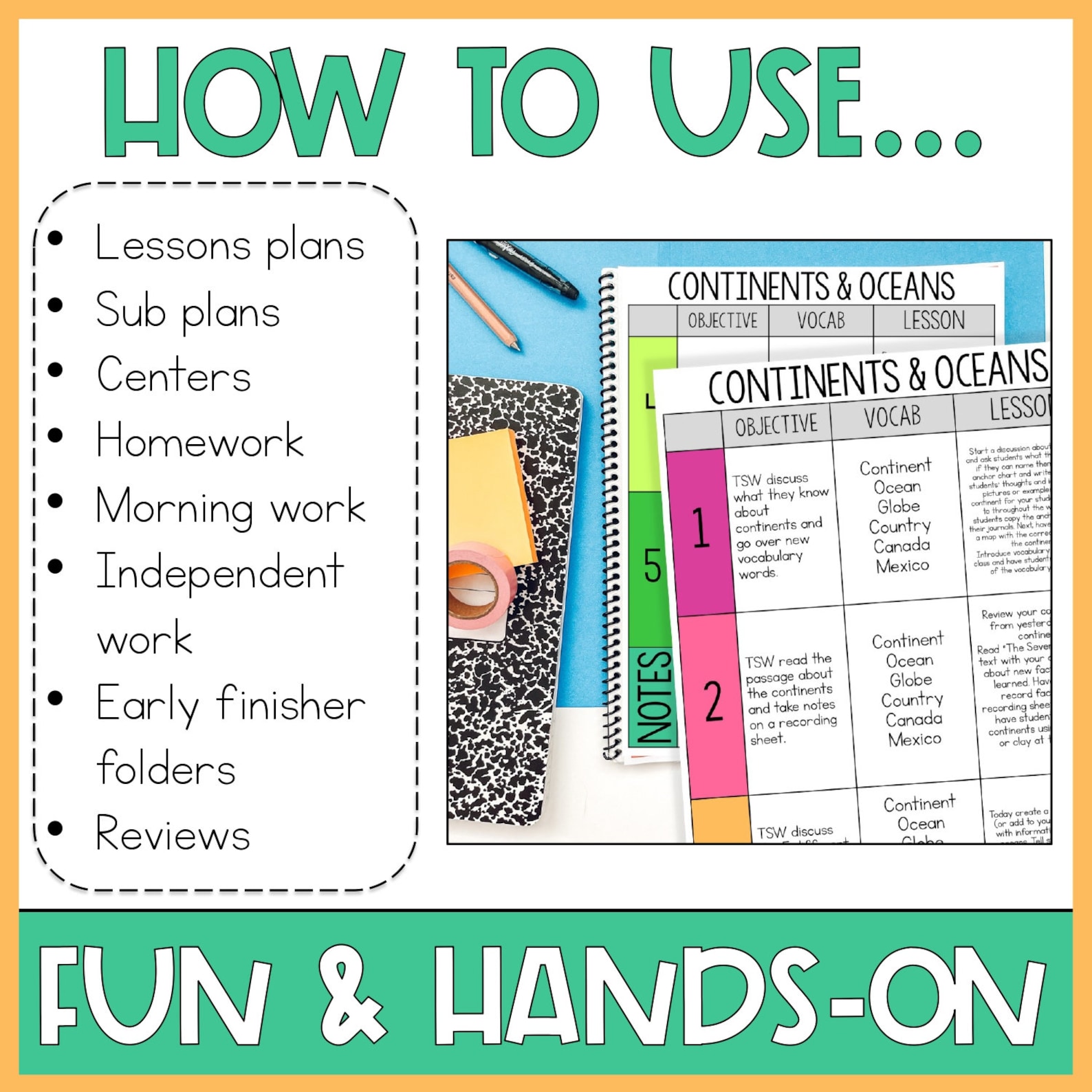Continents and Oceans Activities | Teaching the 7 Continents and 5 ...