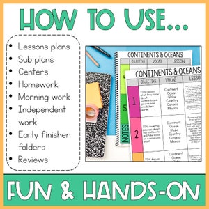 Continents and Oceans Activities | Teaching the 7 Continents and 5 ...