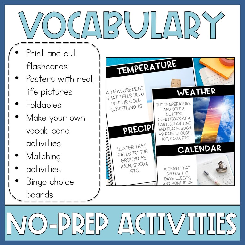 Types of Weather & Four Seasons Activities - 2nd and 3rd Grade Earth ...