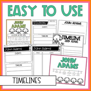Founding Fathers John Adams Biography Activities and History Worksheets ...