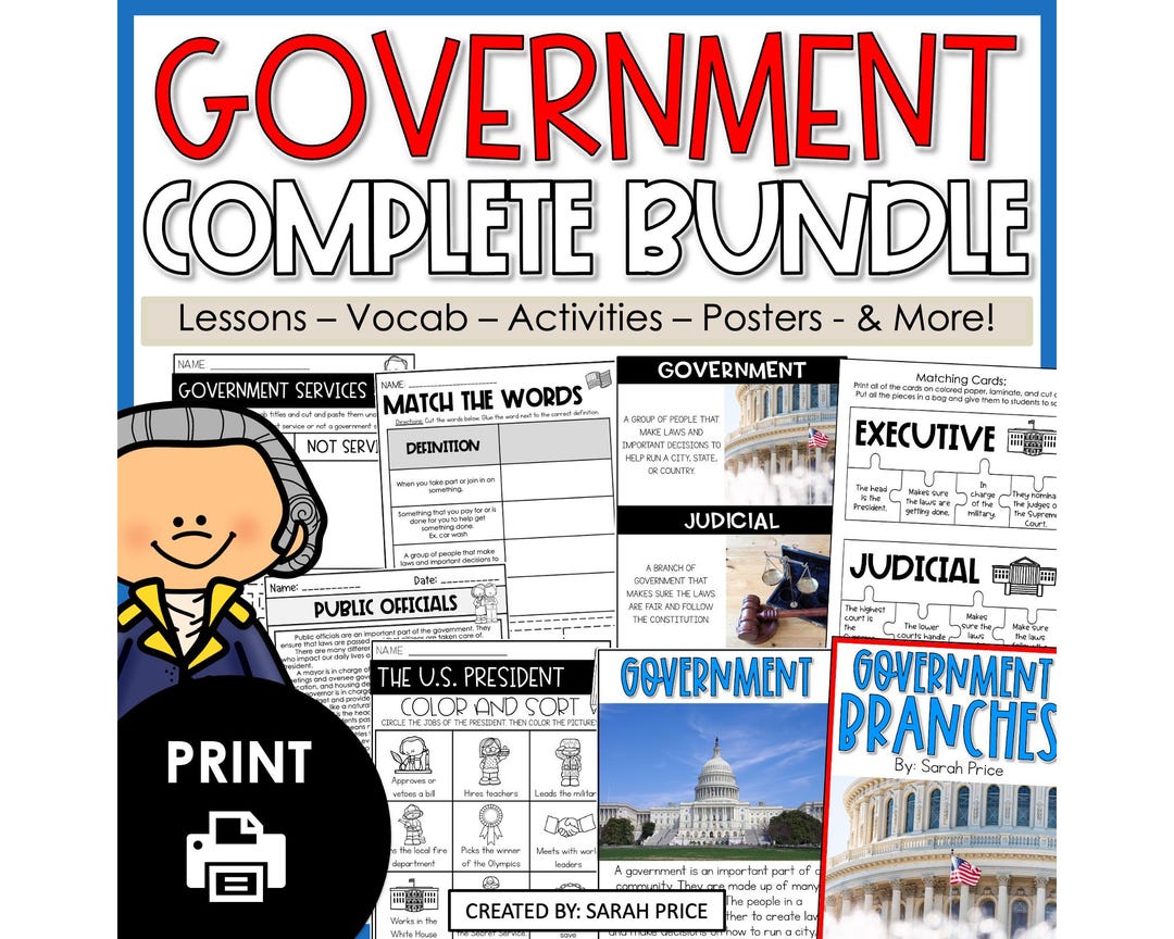 Government Activities | Branches of Government Worksheets | Social ...