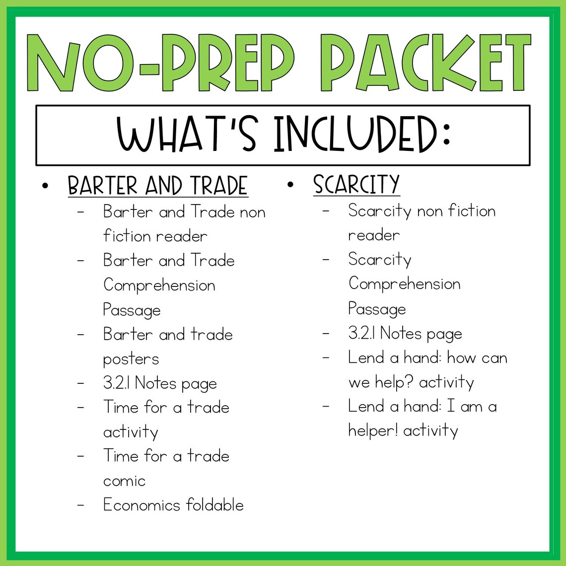 2nd Grade Social Studies Worksheets Economics for Kids Barter & Trade ...