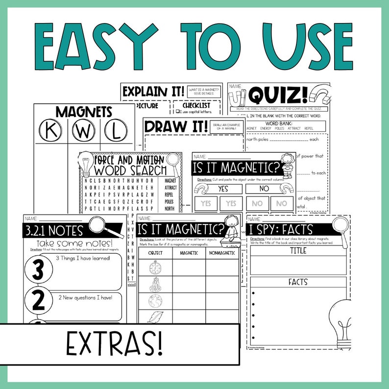 2nd & 3rd Grade Science Magnets Unit - Magnetism Activities, Science ...