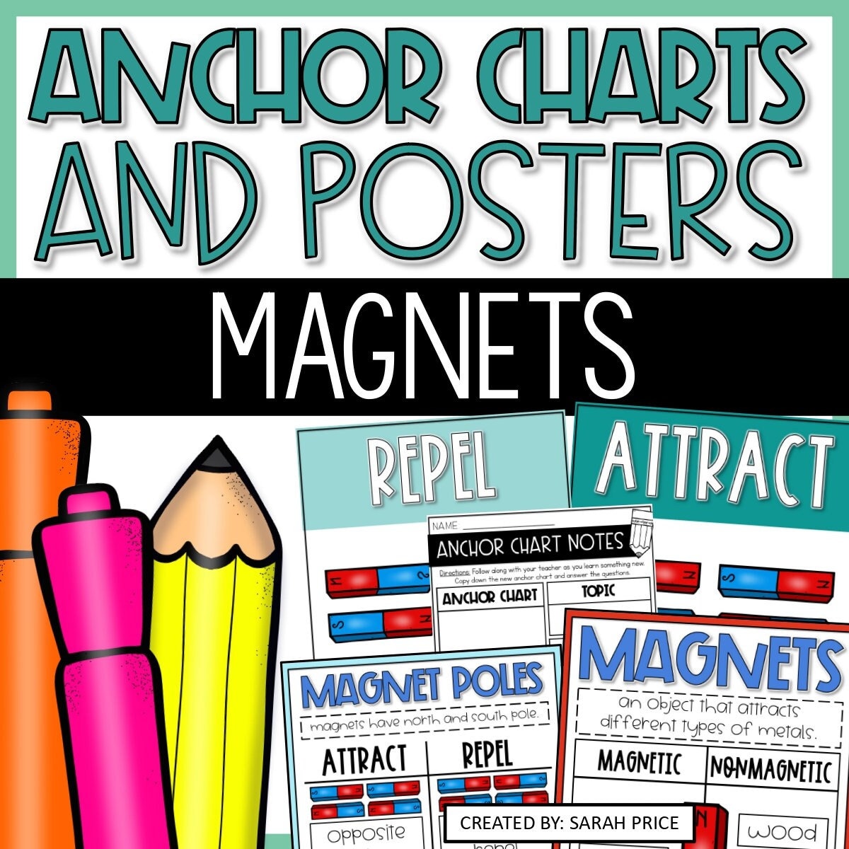 Magnets Anchor Charts and Magnetism Science Posters for 2nd and 3rd ...