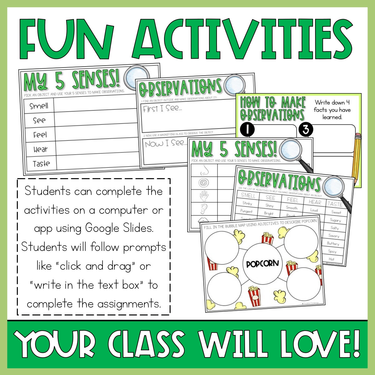 Five Senses Activities | Science Observations | 5 Senses Digital ...