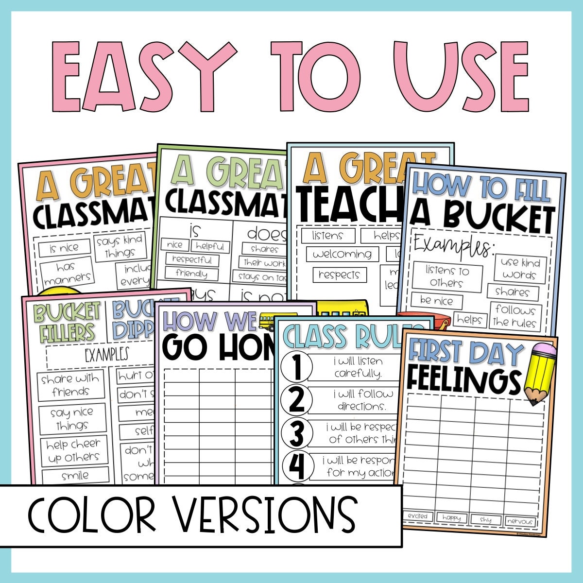 Back to School Anchor Charts and Classroom Rules Posters - Etsy