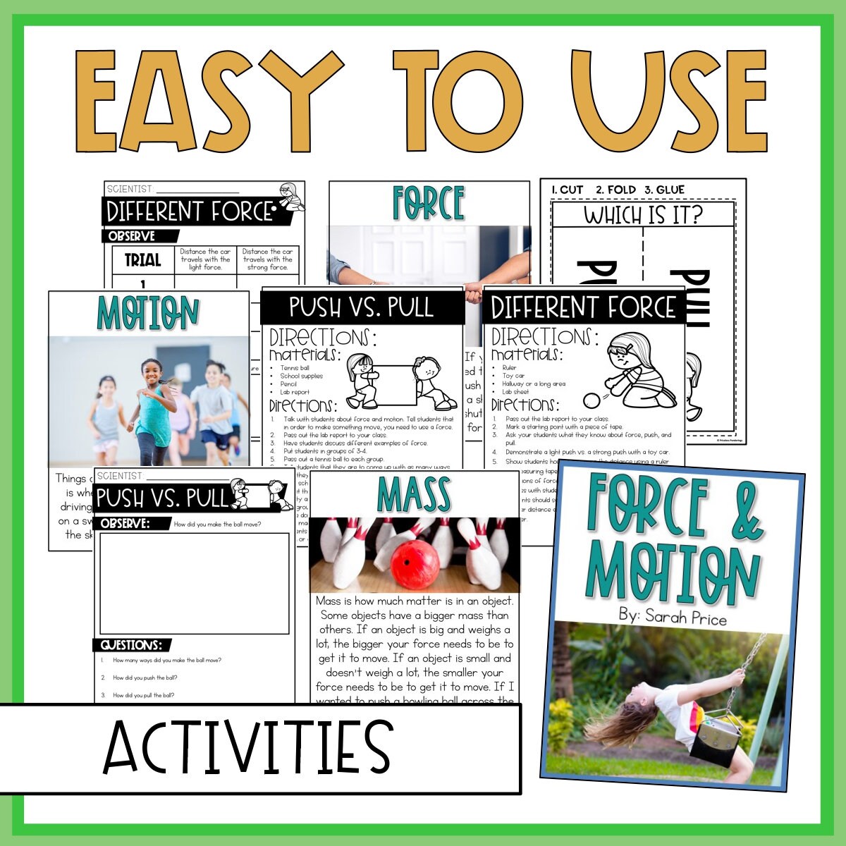 Force and Motion 2nd & 3rd Grade Science Unit Plans: Force and Motion ...