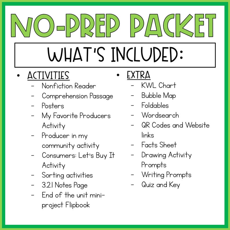 2nd Grade Economics Lessons - Producers Consumers Activities ...