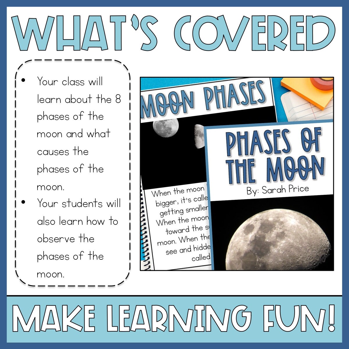 Phases of the Moon Lessons Activities - 2nd and 3rd Grade Astronomy ...