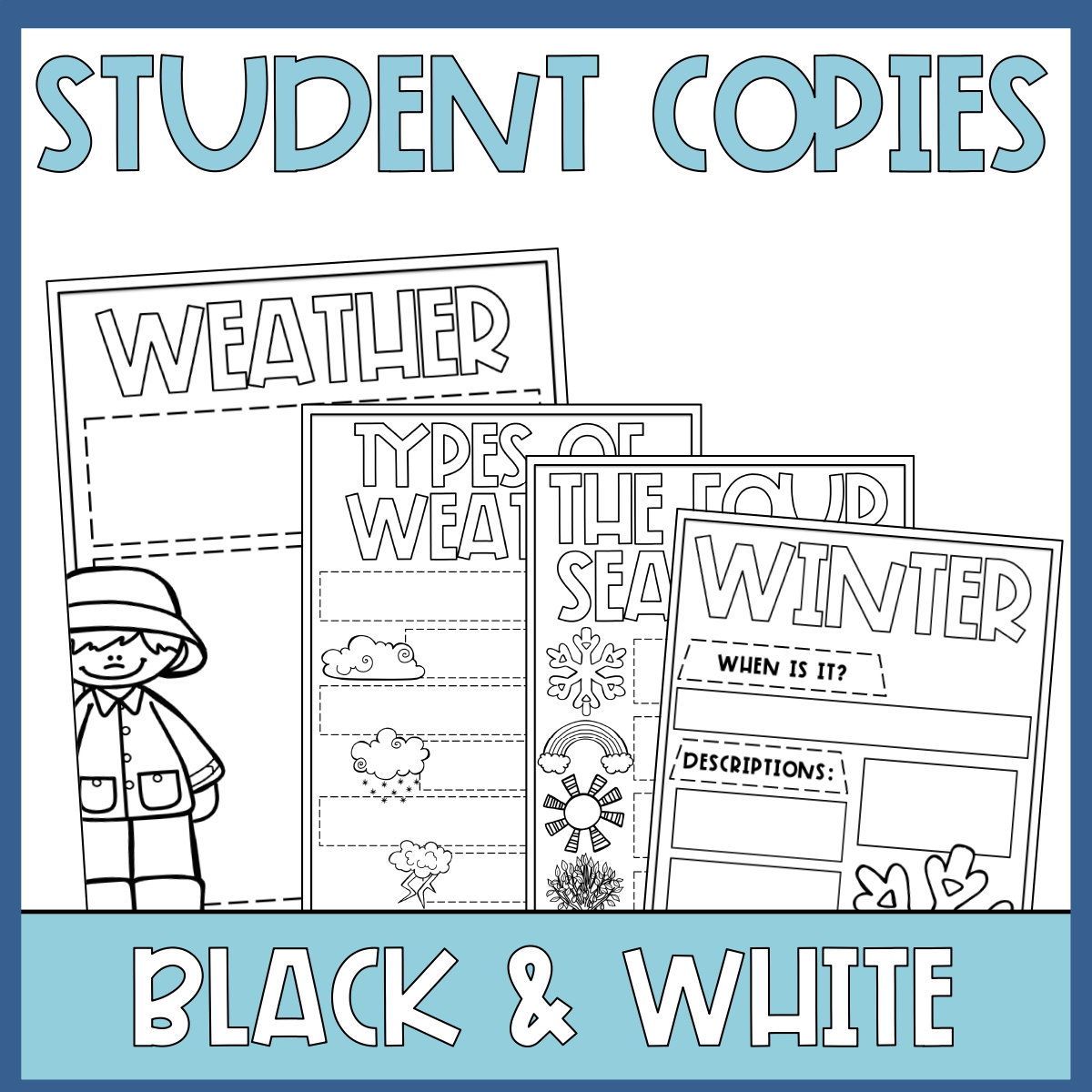 Types of Weather Four Seasons Anchor Charts - 2nd & 3rd Grade Science ...