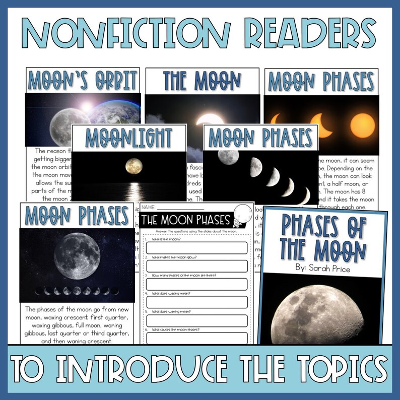 Phases of the Moon Lessons Activities 2nd and 3rd Grade Astronomy ...
