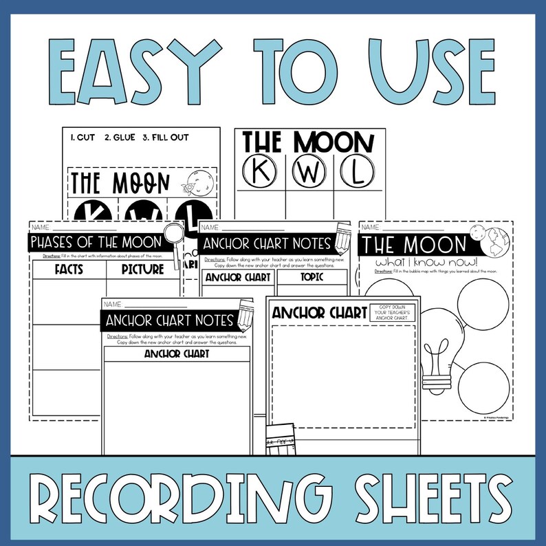 Phases of the Moon Posters 2nd 3rd Grade Astronomy Science Posters - Etsy