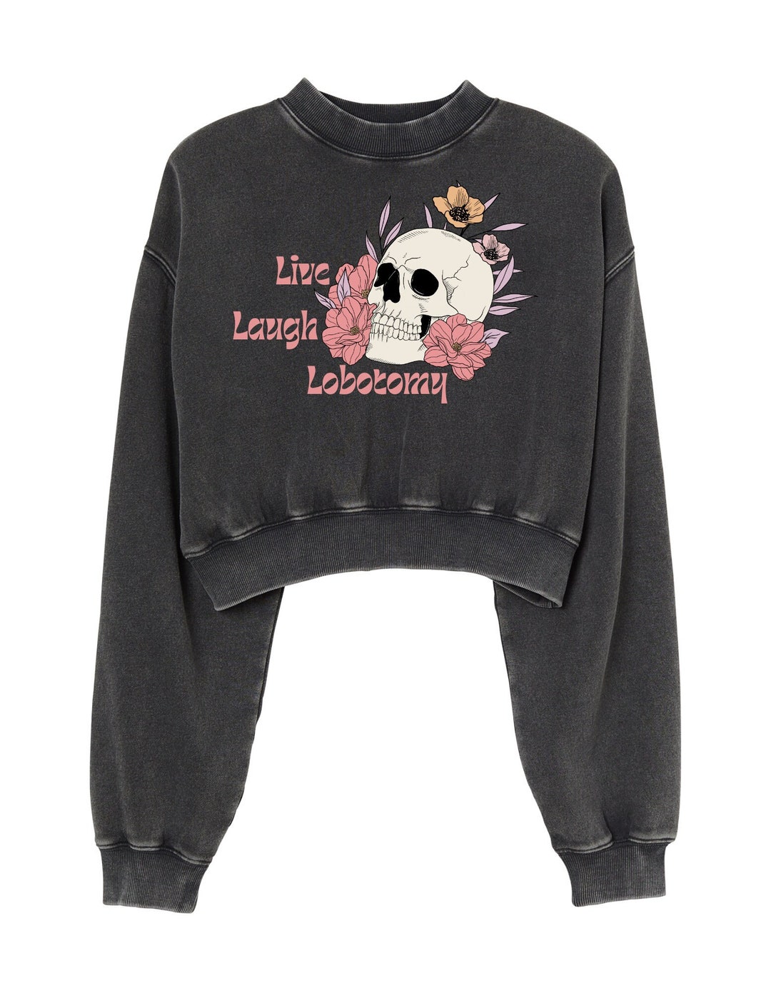 INSTANT DOWNLOAD Live Laugh Lobotomy Skull Flower Graphic Tshirt Design ...