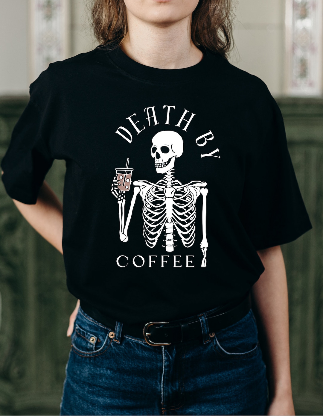 INSTANT DOWNLOAD Death by Coffee Skeleton Design, Digital Download ...