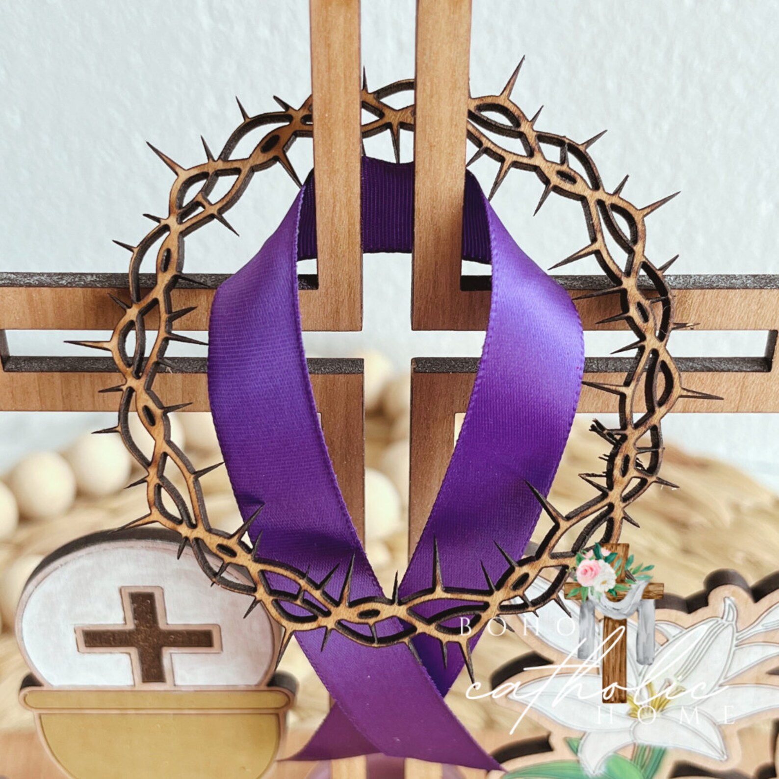 Lent Holy Week Easter Set, Lent Devotion, Candle Holder, Holy Week ...