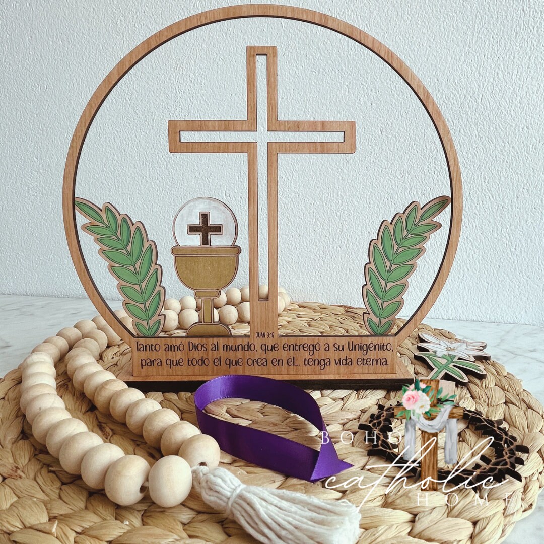 Lent Holy Week Easter Set, Lent Devotion, Candle Holder, Holy Week ...