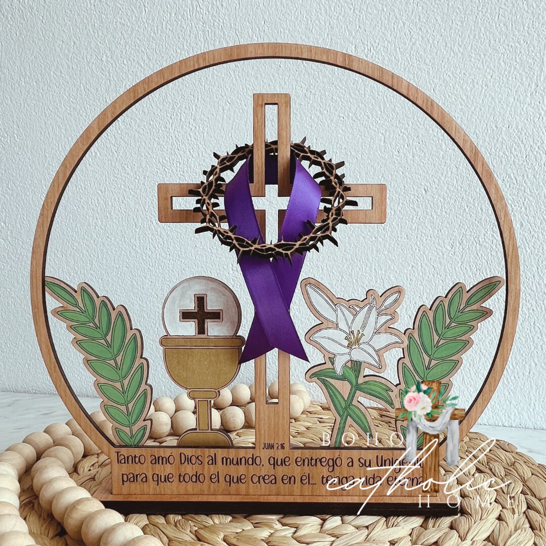 Lent Holy Week Easter Set, Lent Devotion, Candle Holder, Holy Week ...