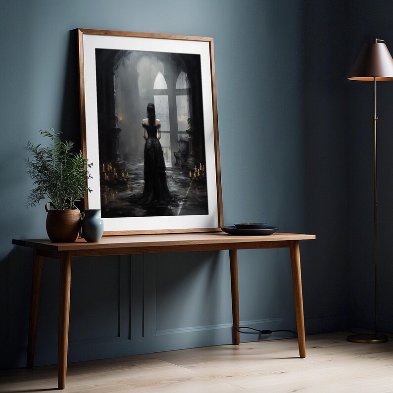 Victorian Gothic Lady Art Print: Dark Academia Home Decor (digital ...