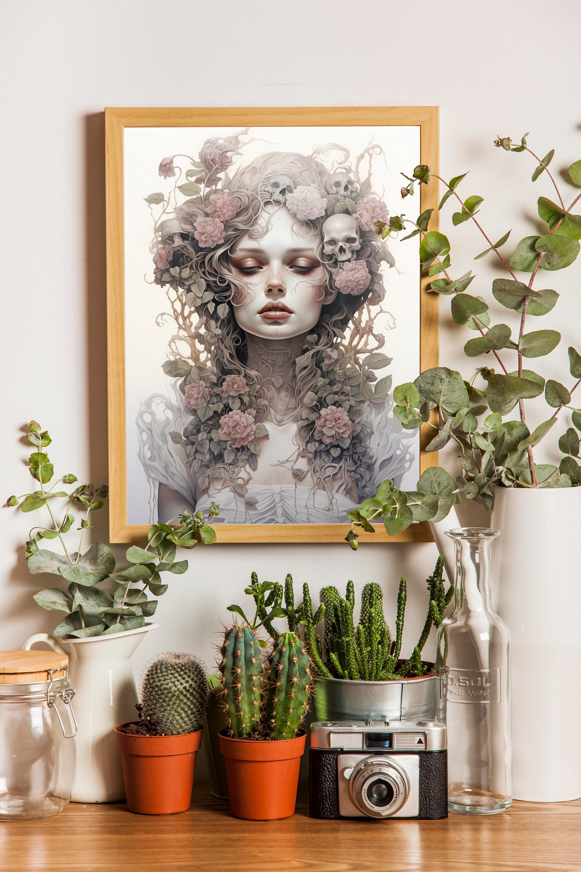 Pastel Goth Portrait Printable, Gothic Room Decor, Whimsigoth Wall Art ...