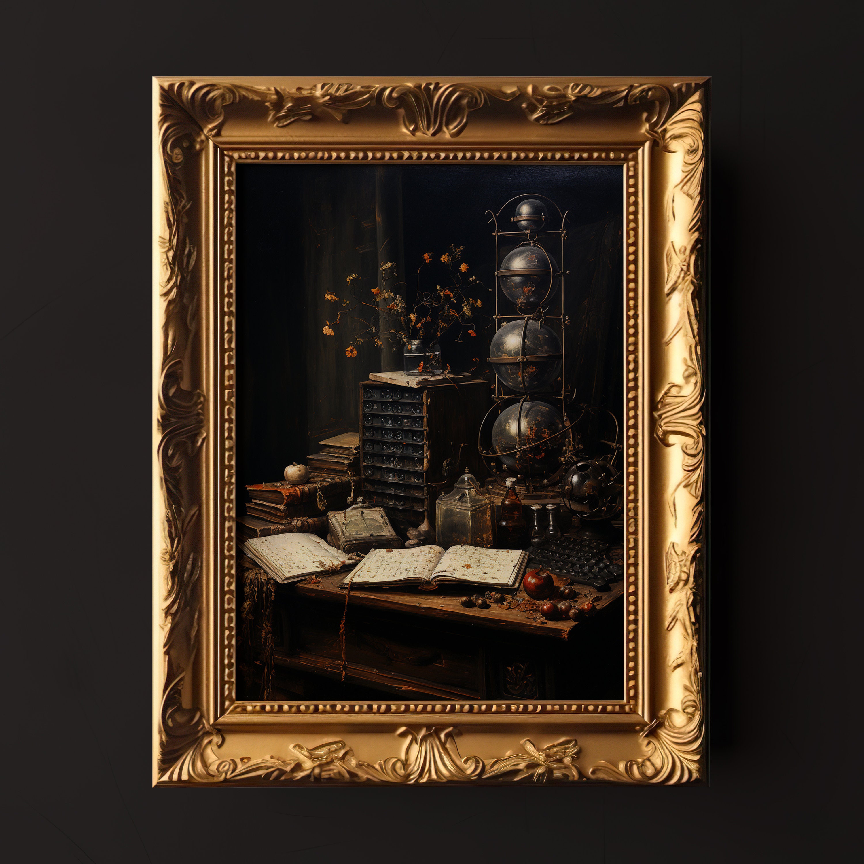 Dark Academia Art Print Printable Dark Science Gothic Wall - Etsy