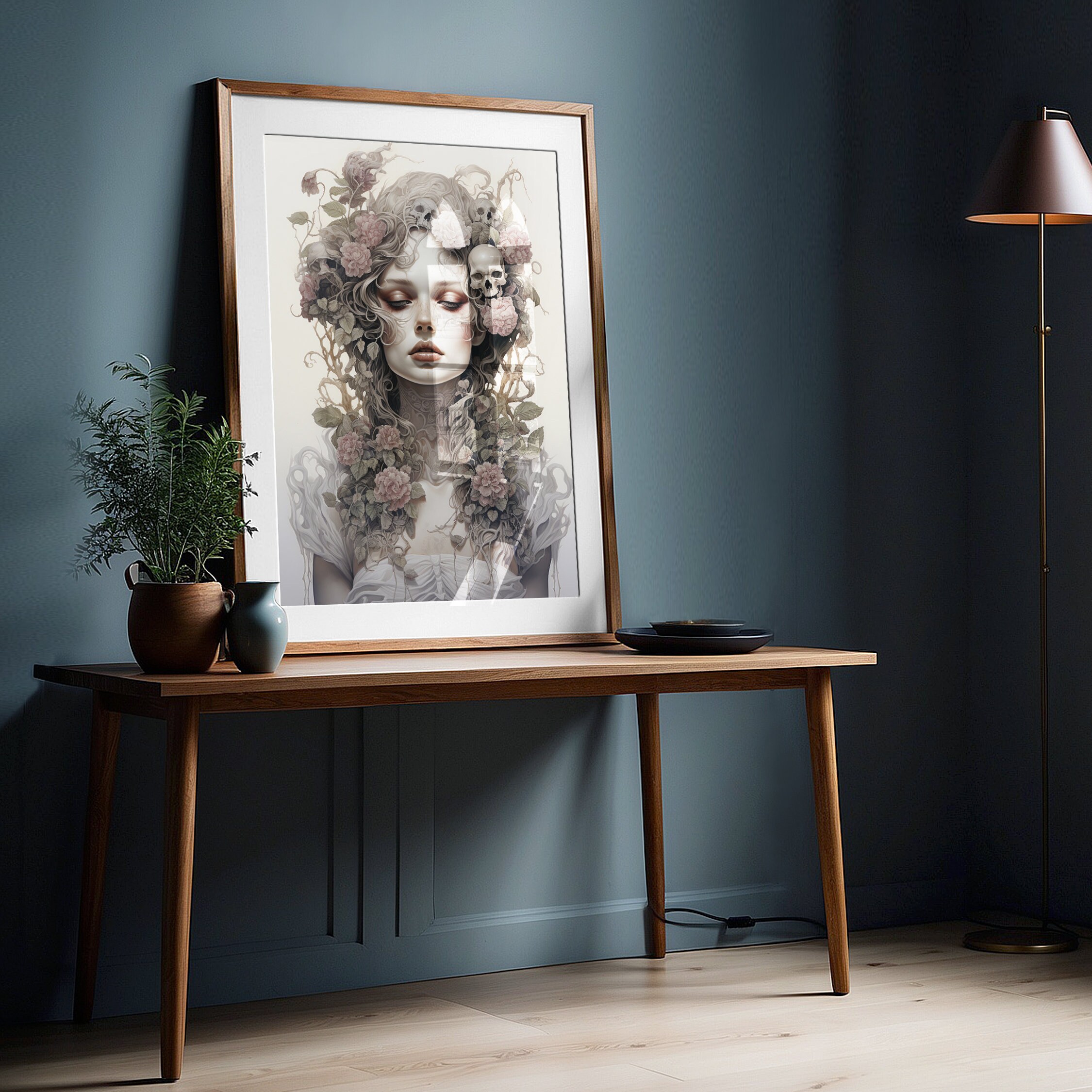 Pastel Goth Portrait Printable, Gothic Room Decor, Whimsigoth Wall Art ...
