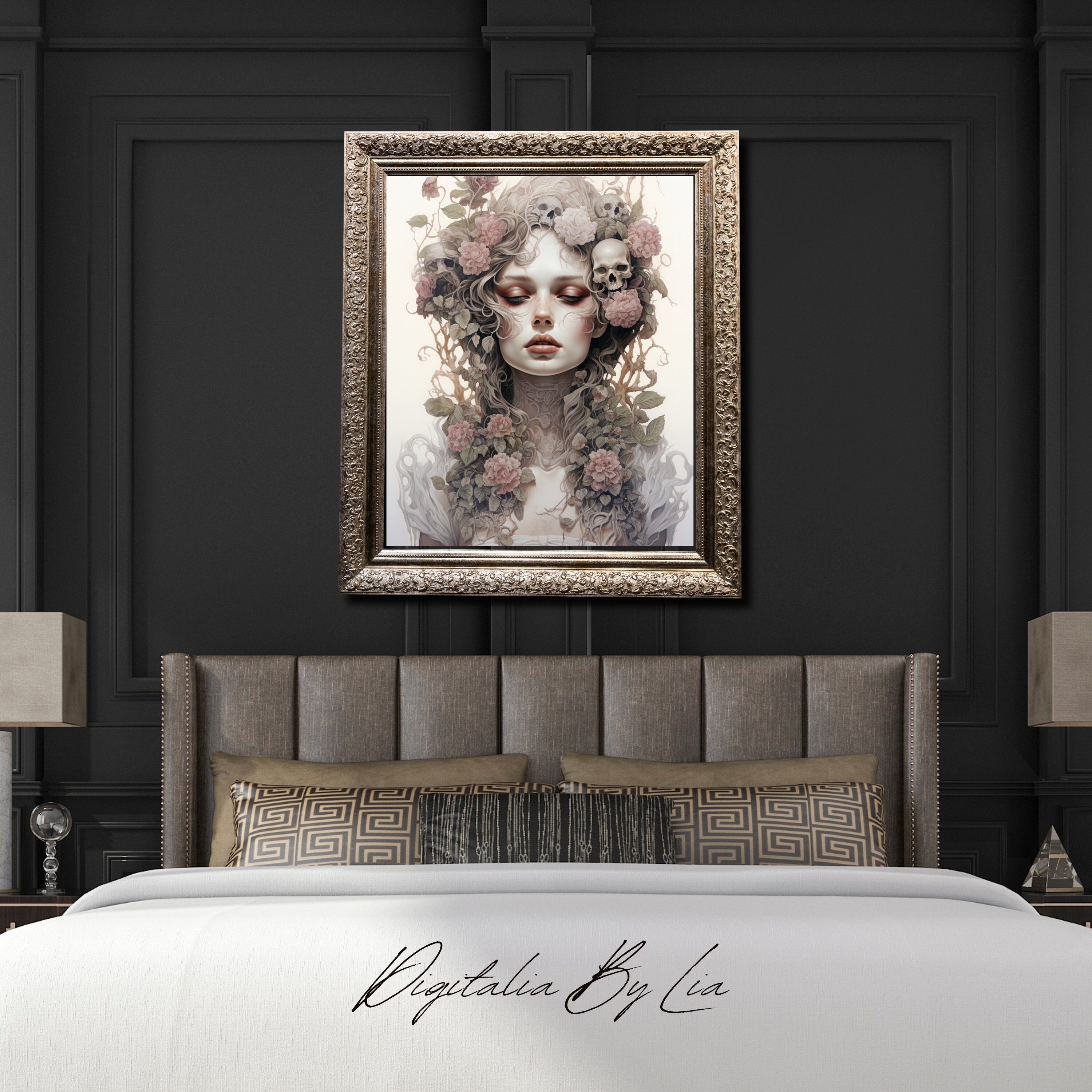 Pastel Goth Portrait Printable, Gothic Room Decor, Whimsigoth Wall Art ...