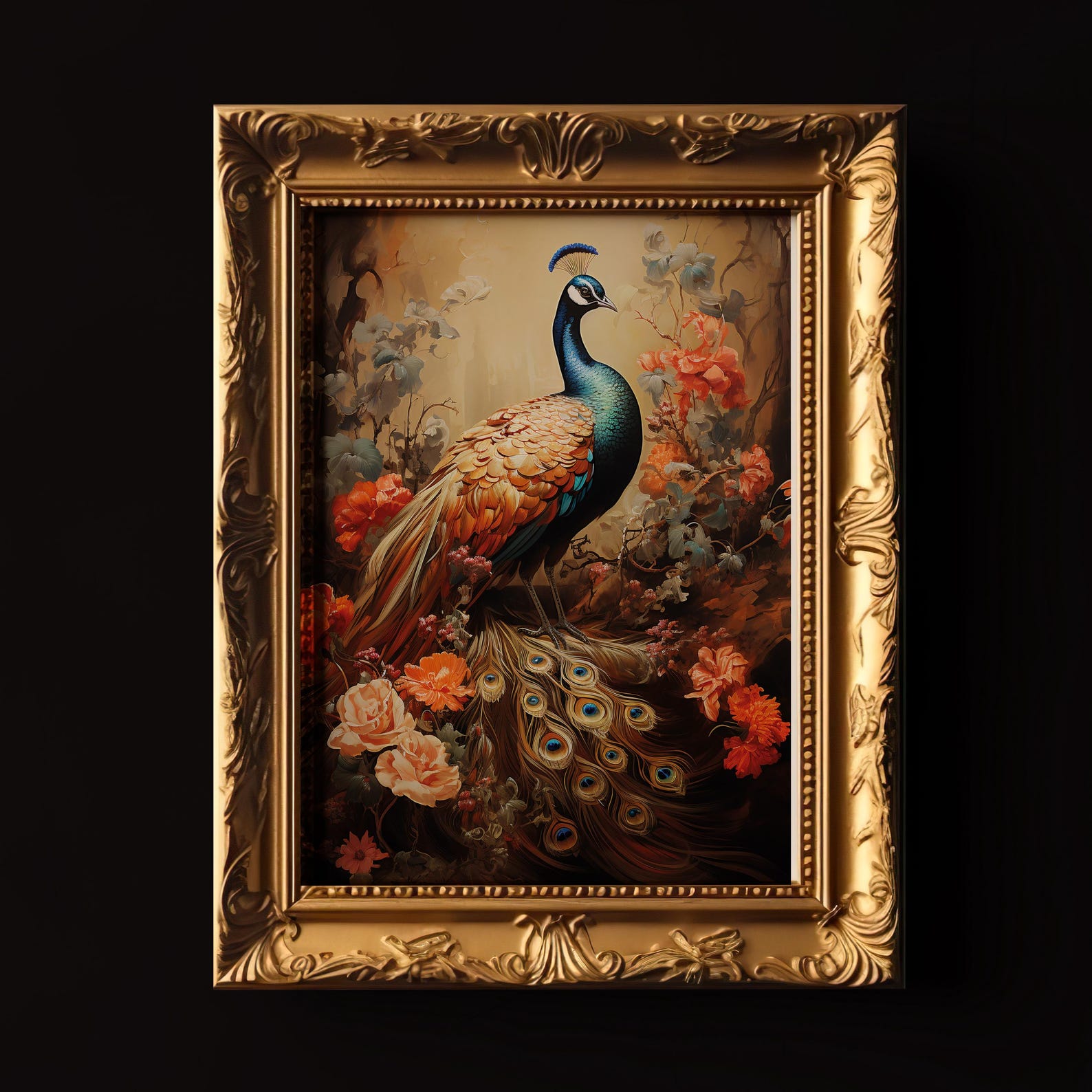 Whimsigoth Peacock Art Print: Victorian Gothic Botanical (digital ...