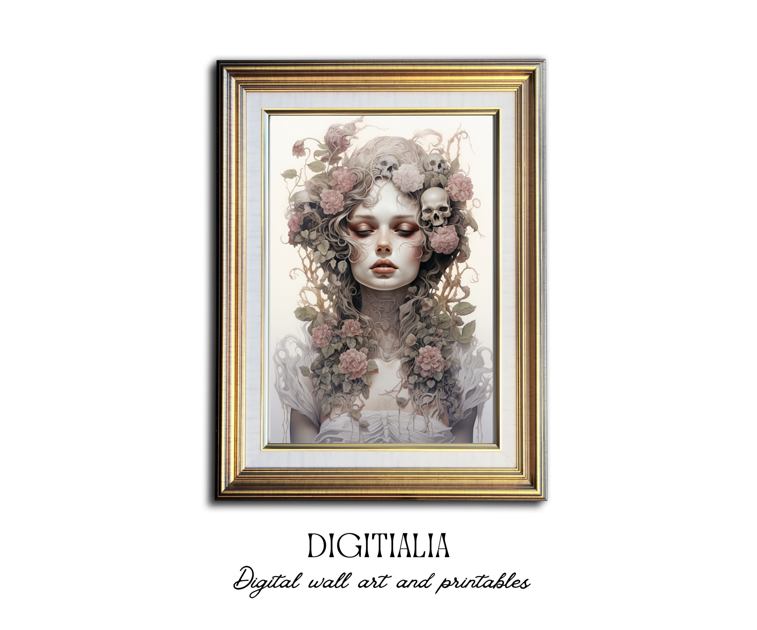 Pastel Goth Portrait Printable, Gothic Room Decor, Whimsigoth Wall Art ...