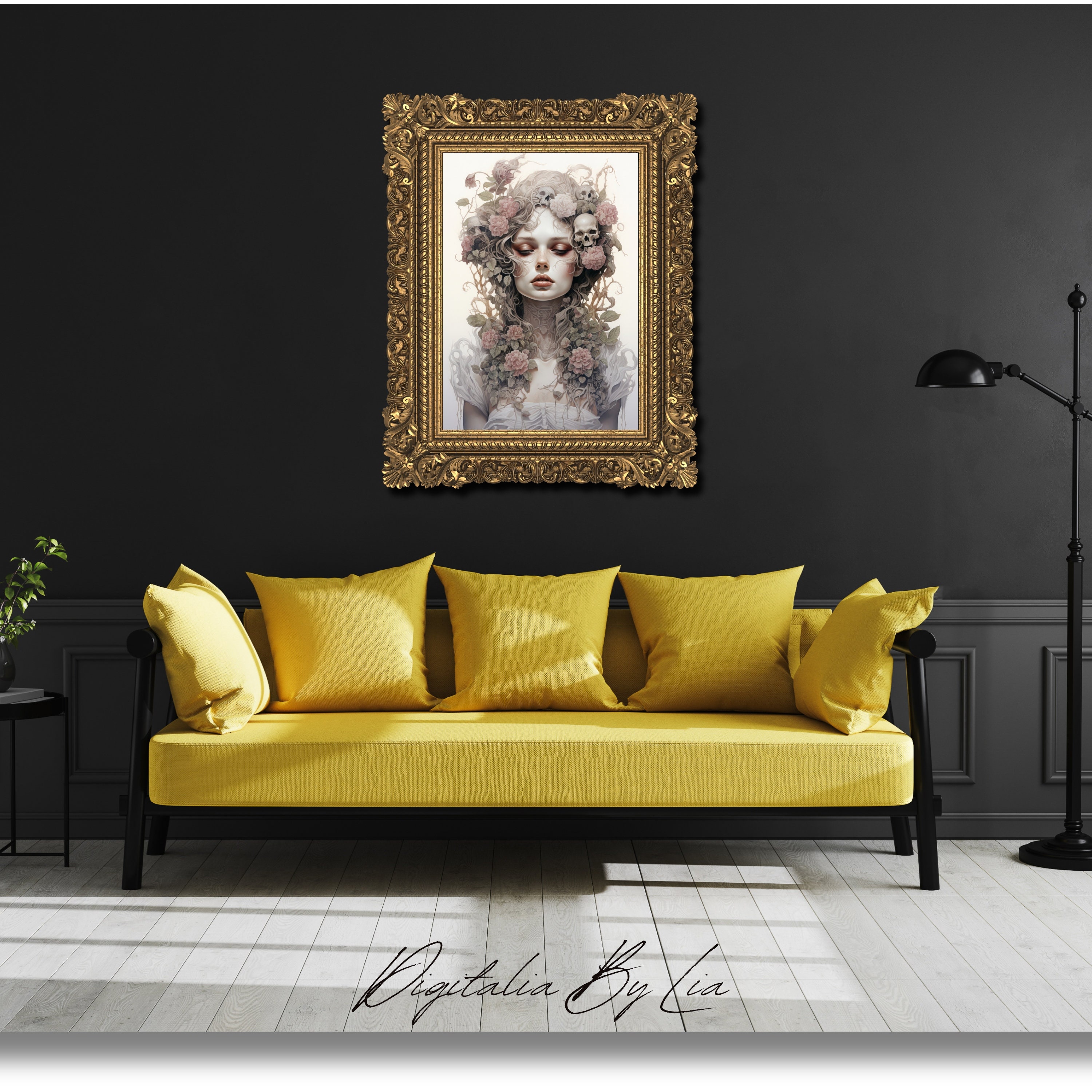 Pastel Goth Portrait Printable, Gothic Room Decor, Whimsigoth Wall Art ...