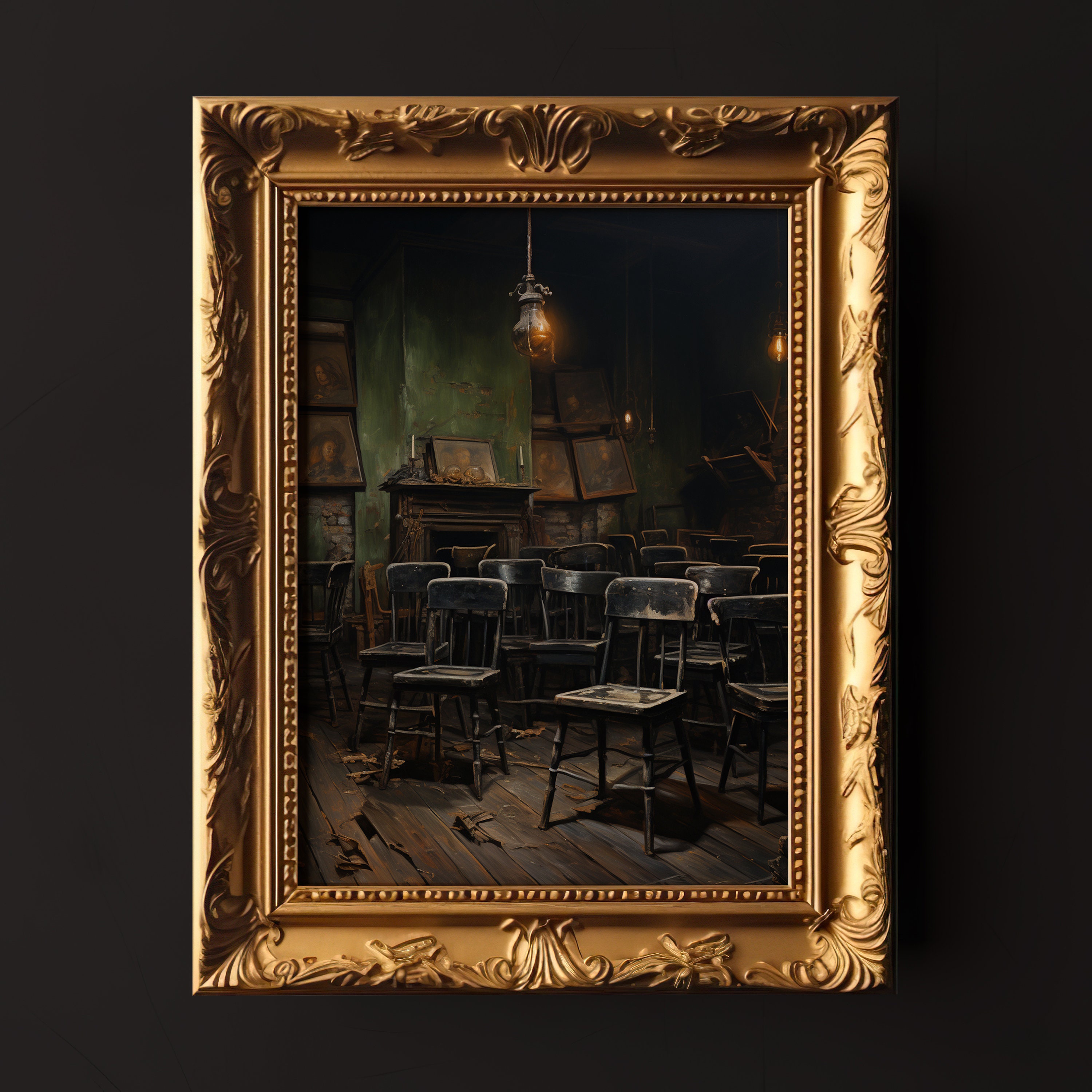 Dark Academia Art Print, Printable Dark Gothic Wall Art, Dark Gothic ...