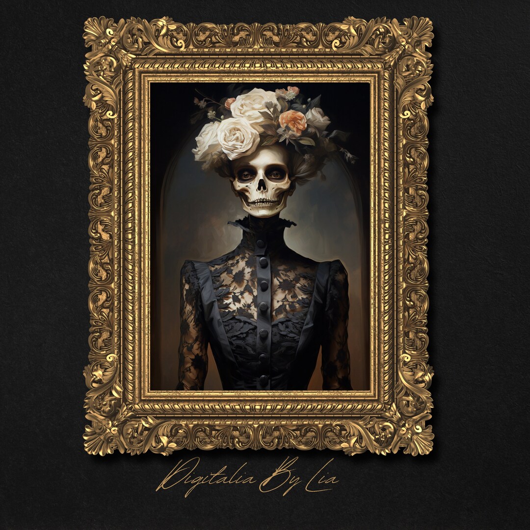 Victorian Portrait Macabre Art, Whimsy Goth Printable Wall Art, Dark ...