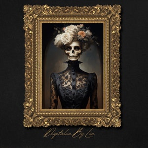 Victorian Portrait Macabre Art, Whimsy Goth Printable Wall Art, Dark ...