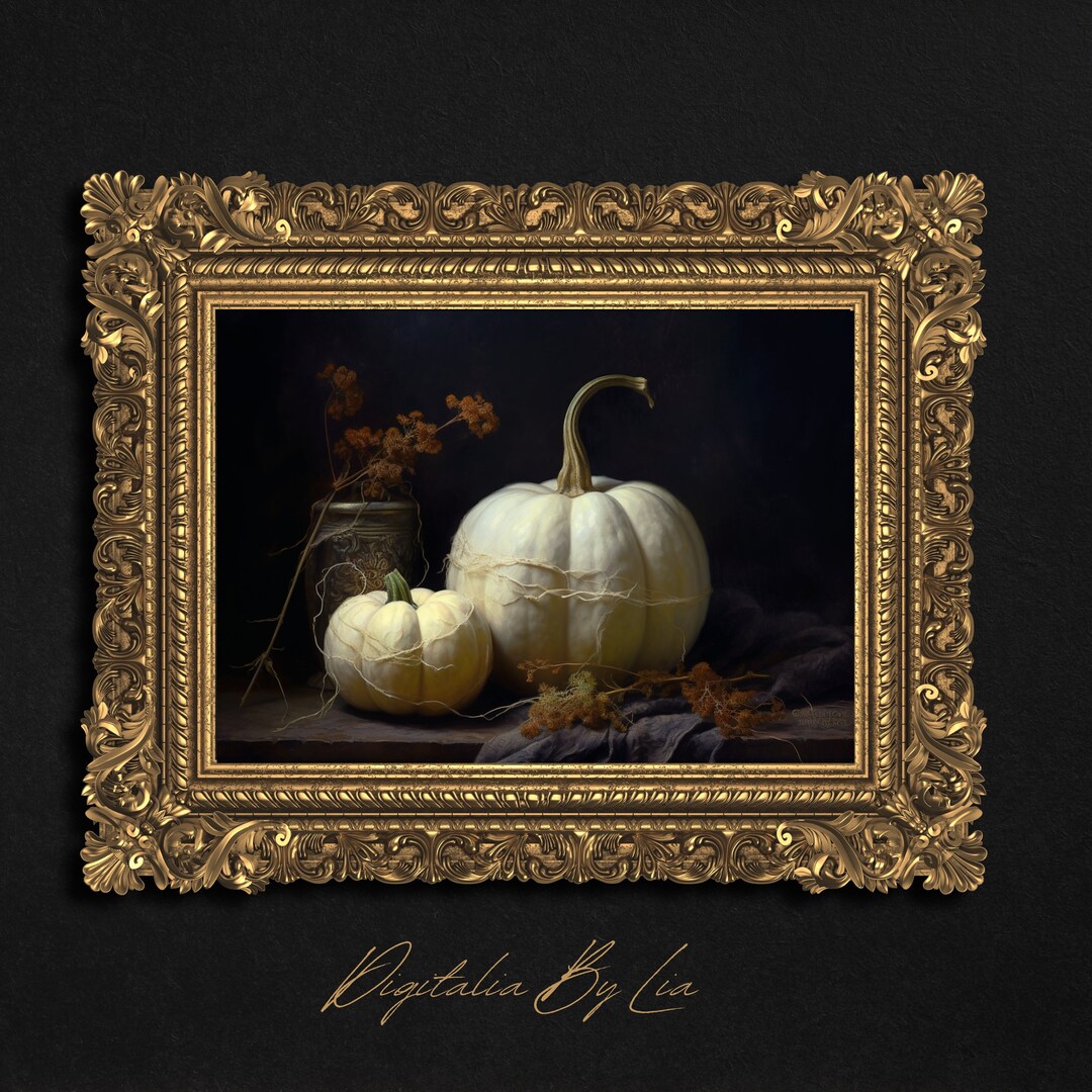 Halloween Digital Wall Art, Dark Cottagecore Pumpkin Decor ...