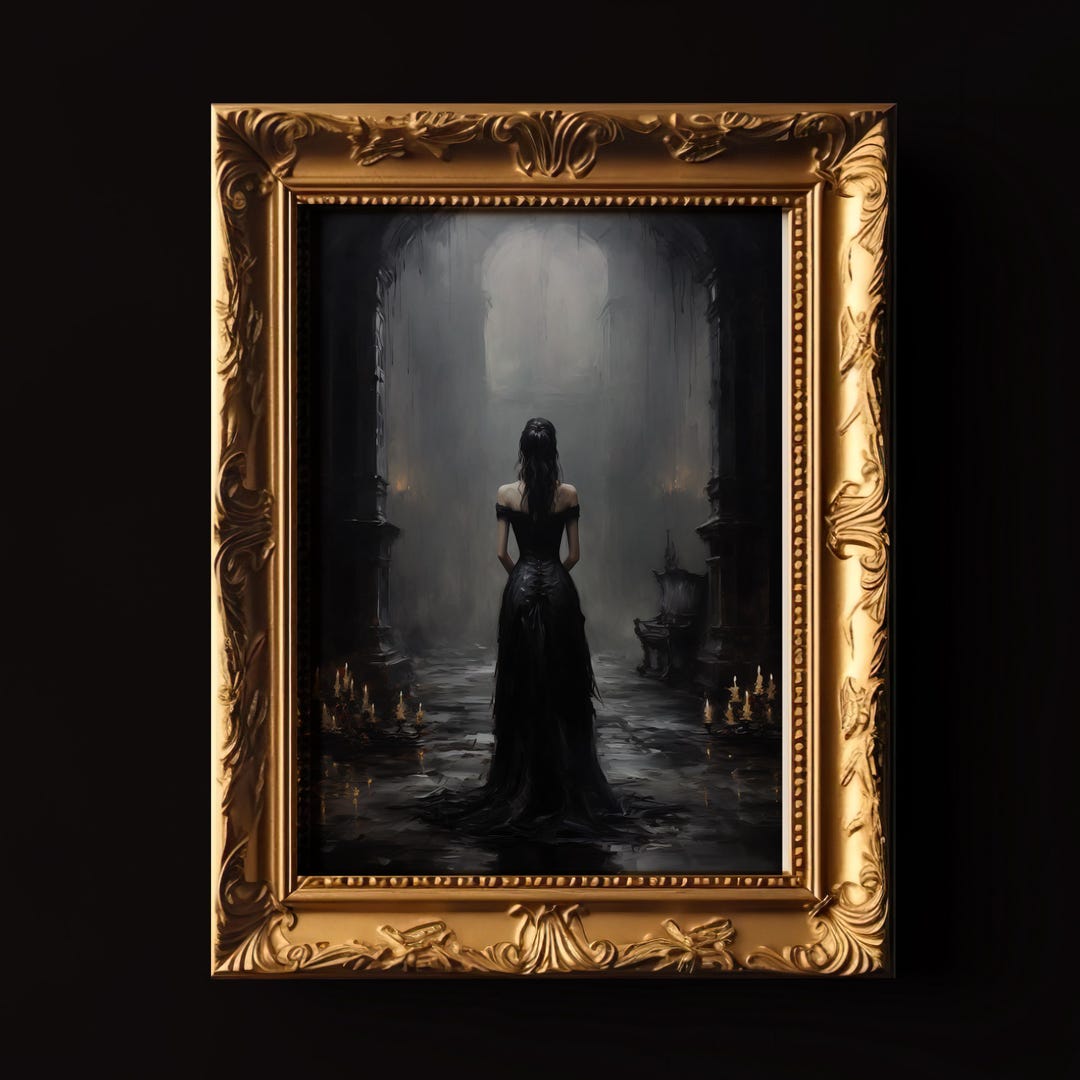 Victorian Gothic Lady Art Print: Dark Academia Home Decor (digital ...