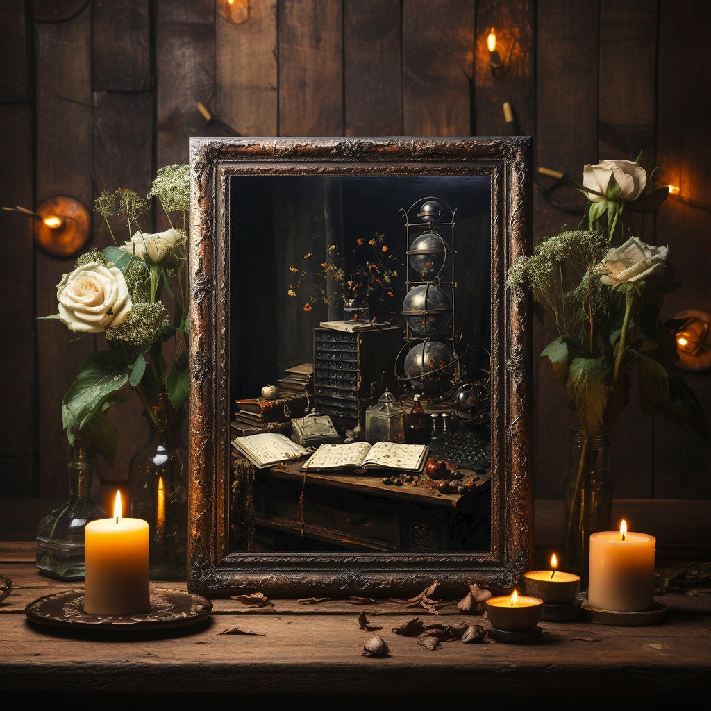 Dark Academia Art Print, Printable Dark Science Gothic Wall Art, Dark ...