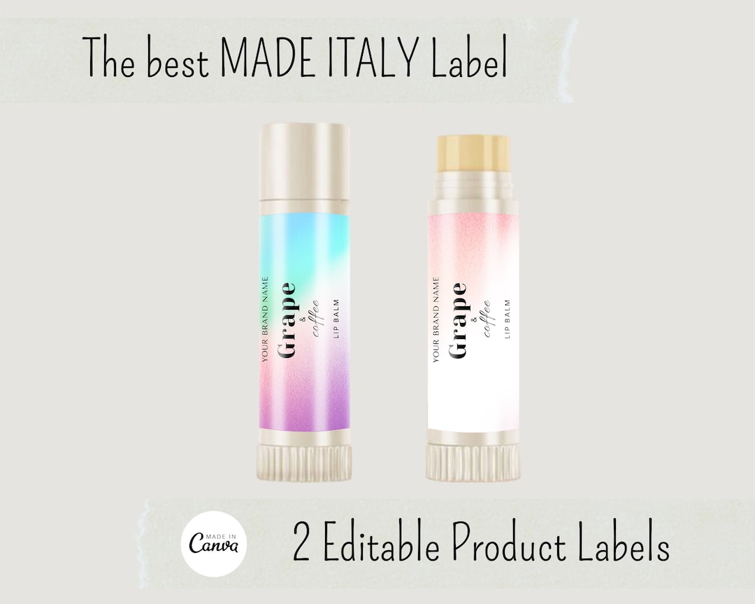Lipstick Label Template Custom Product Label Lip Balm - Etsy