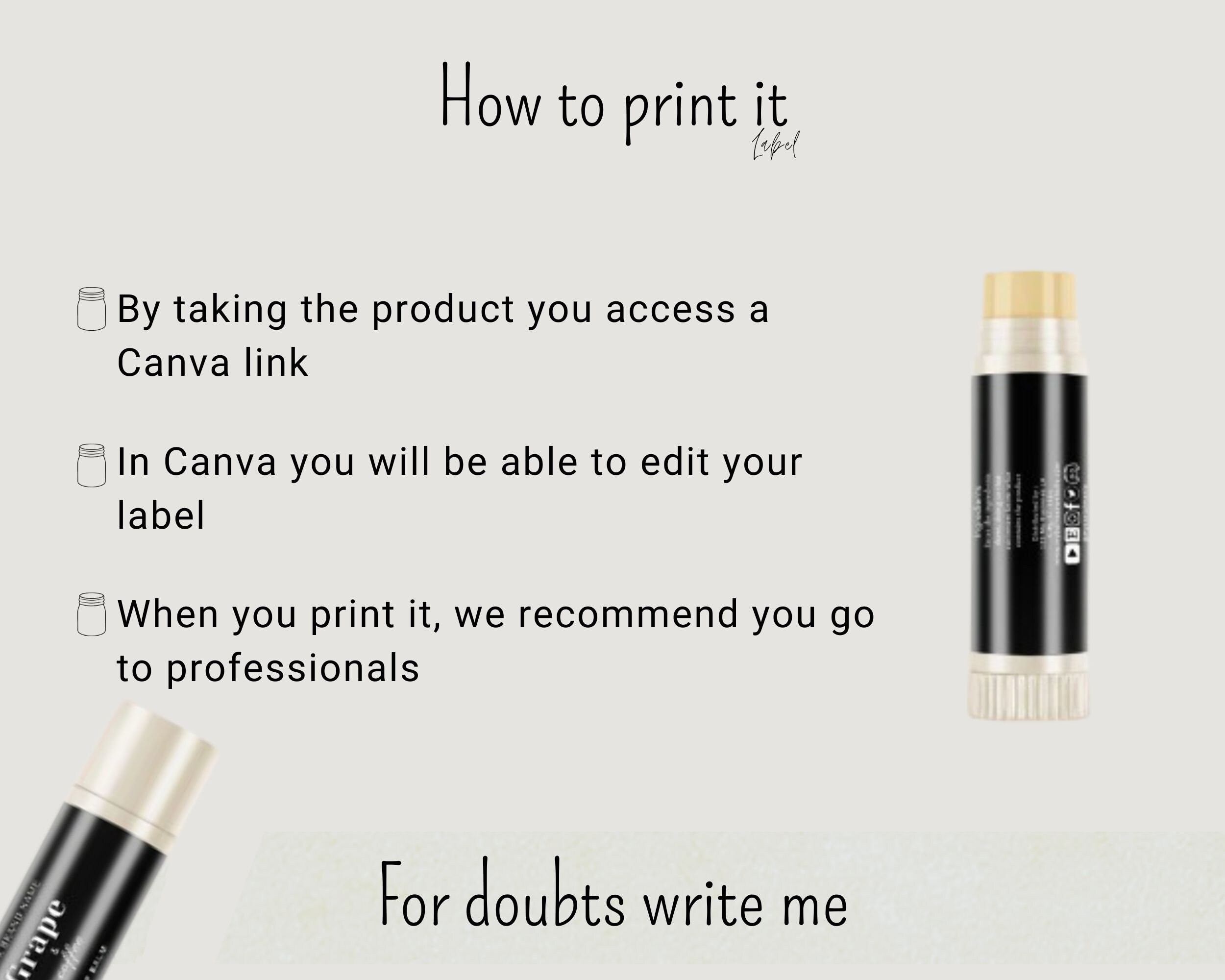 Lipstick Label Template Custom Product Label Lip Balm Sticker Cosmetic ...