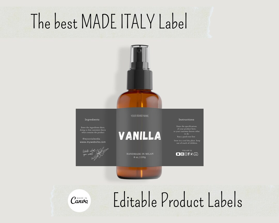 Label Template 4oz Label Personalized Product Label - Etsy