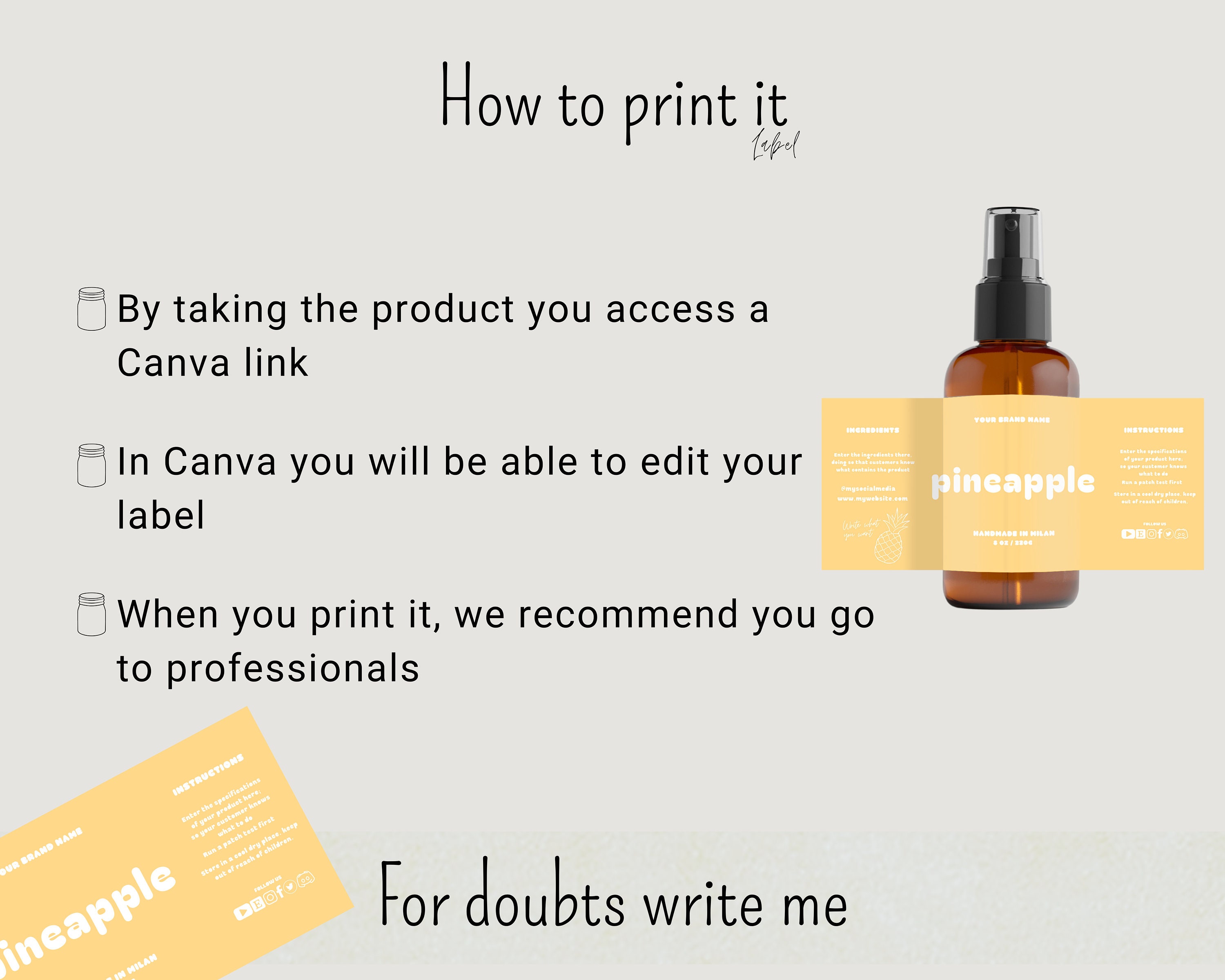 Label Template 4oz Label Personalized Product Label - Etsy