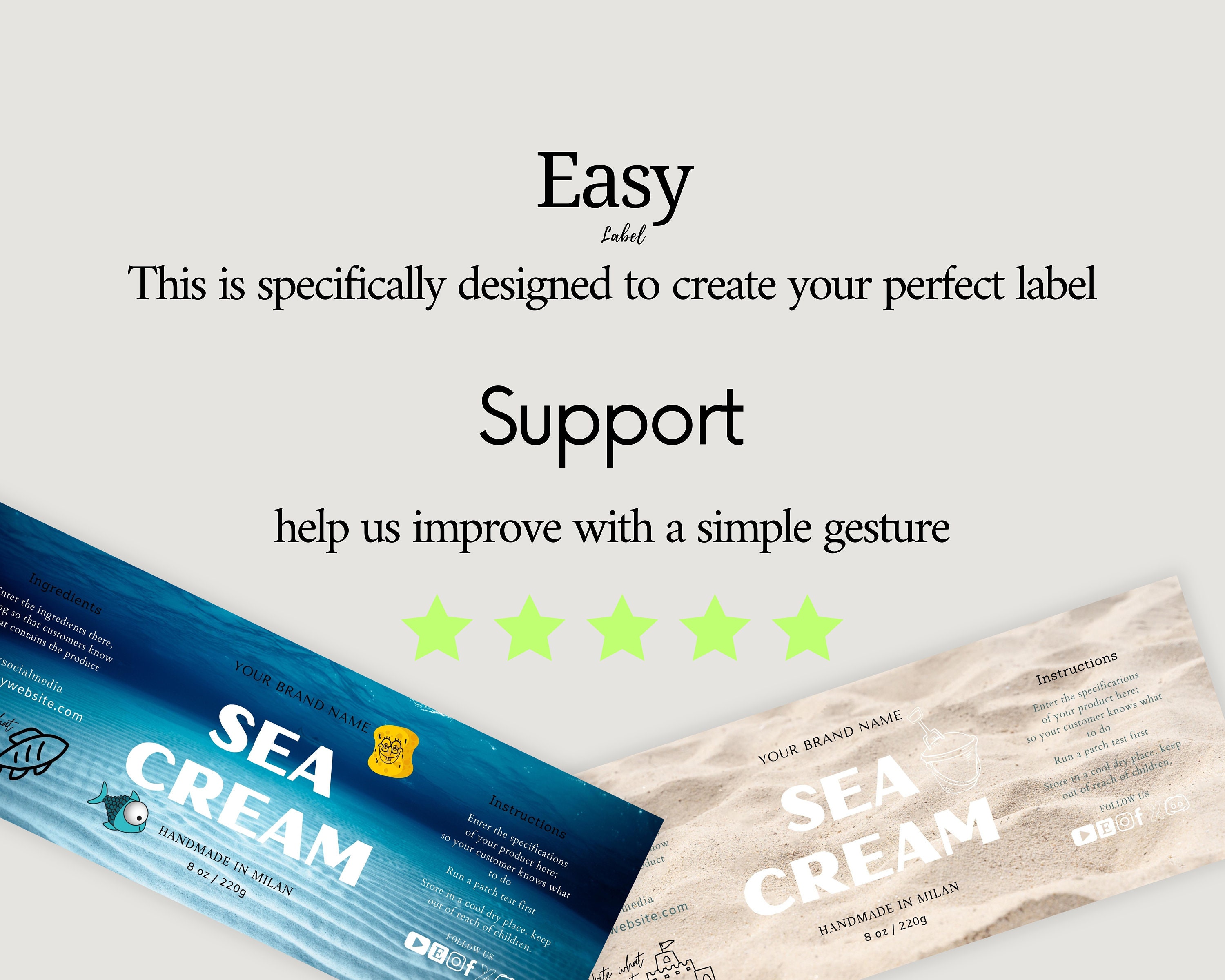 Editable Label Template Editable in Canva Custom Cosmetic DIY Label ...
