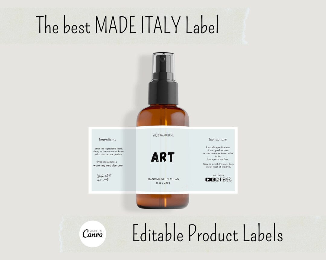 Label Template 4oz Label Personalized Product Label - Etsy