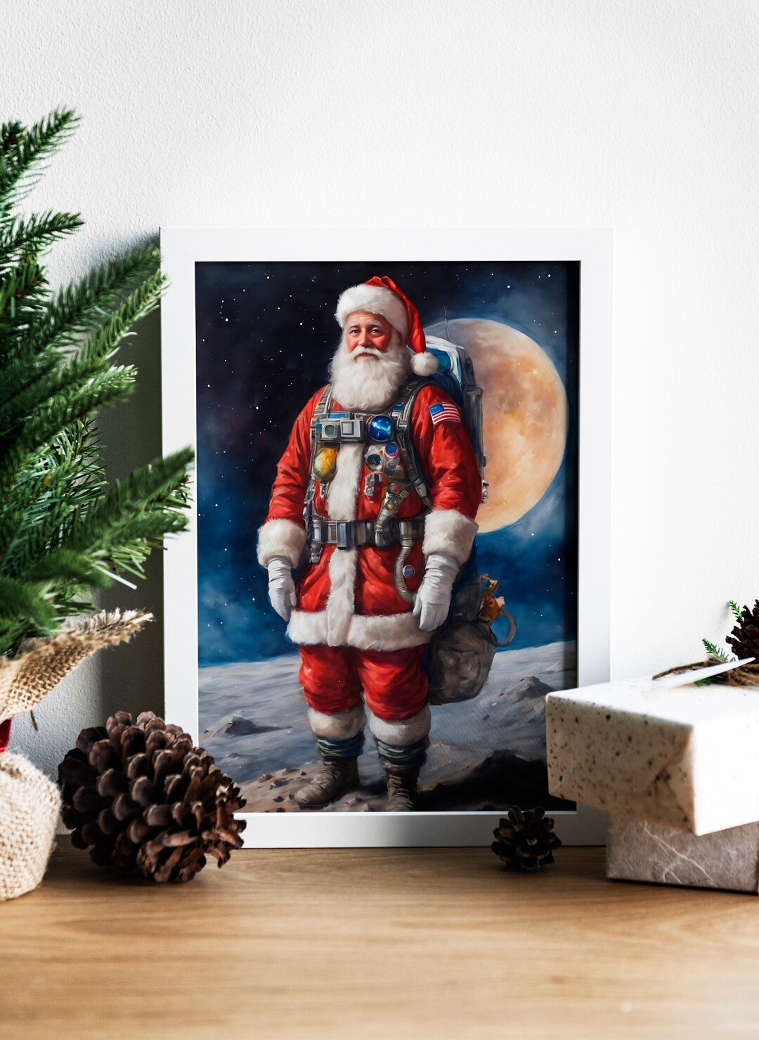 Astronaut Santa Claus on the Moon NASA Christmas Funny Decor - Etsy