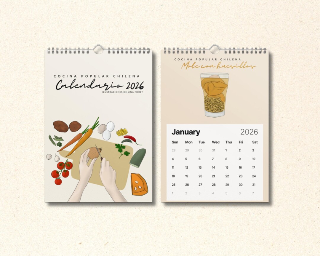 2026 Chilean Cooking Calendar, Chilean Recipes Monthly, Chilean Abroad ...