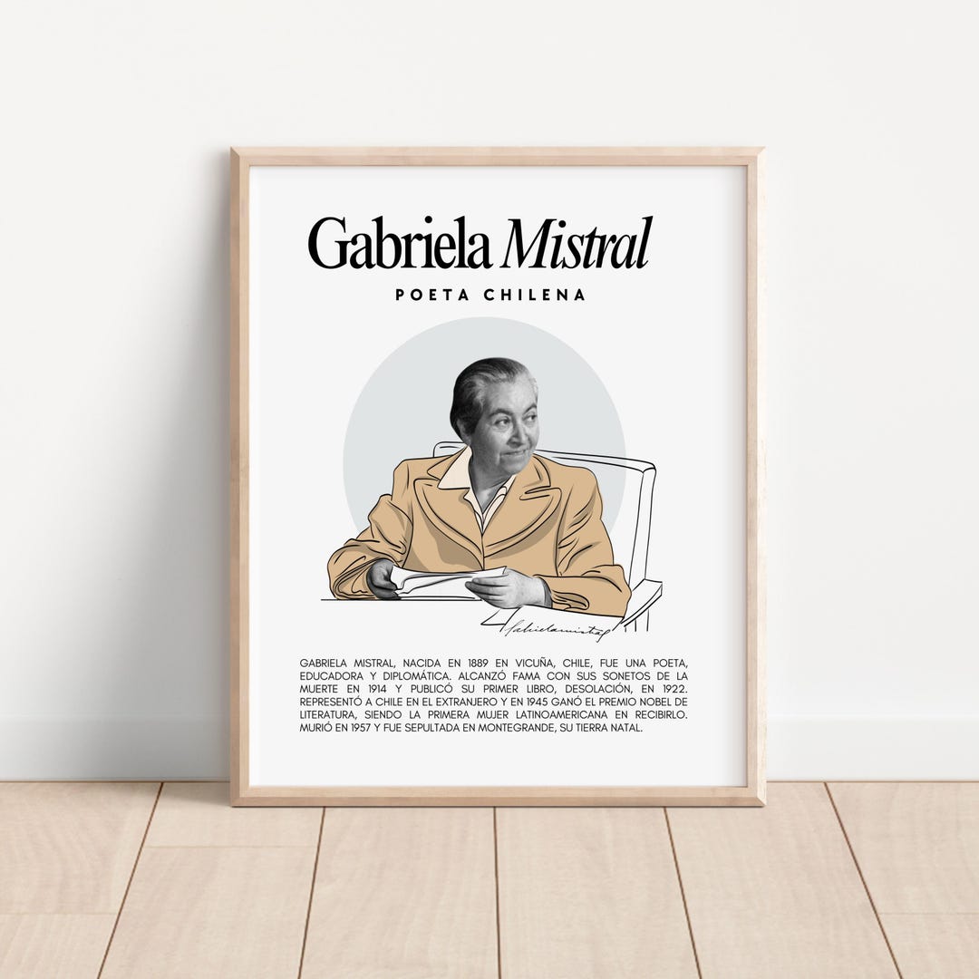Gabriela Mistral, Chilean Poet Wall Art, Feminist Art Print, Literary ...