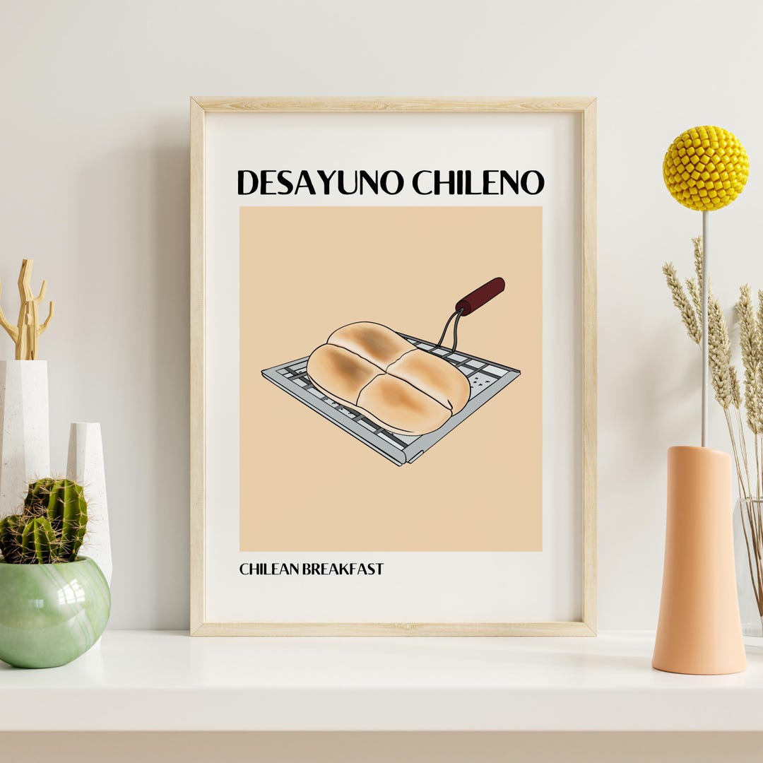 Desayuno Chileno Print, Chilean Food Illustration, Chilean Wall Art ...