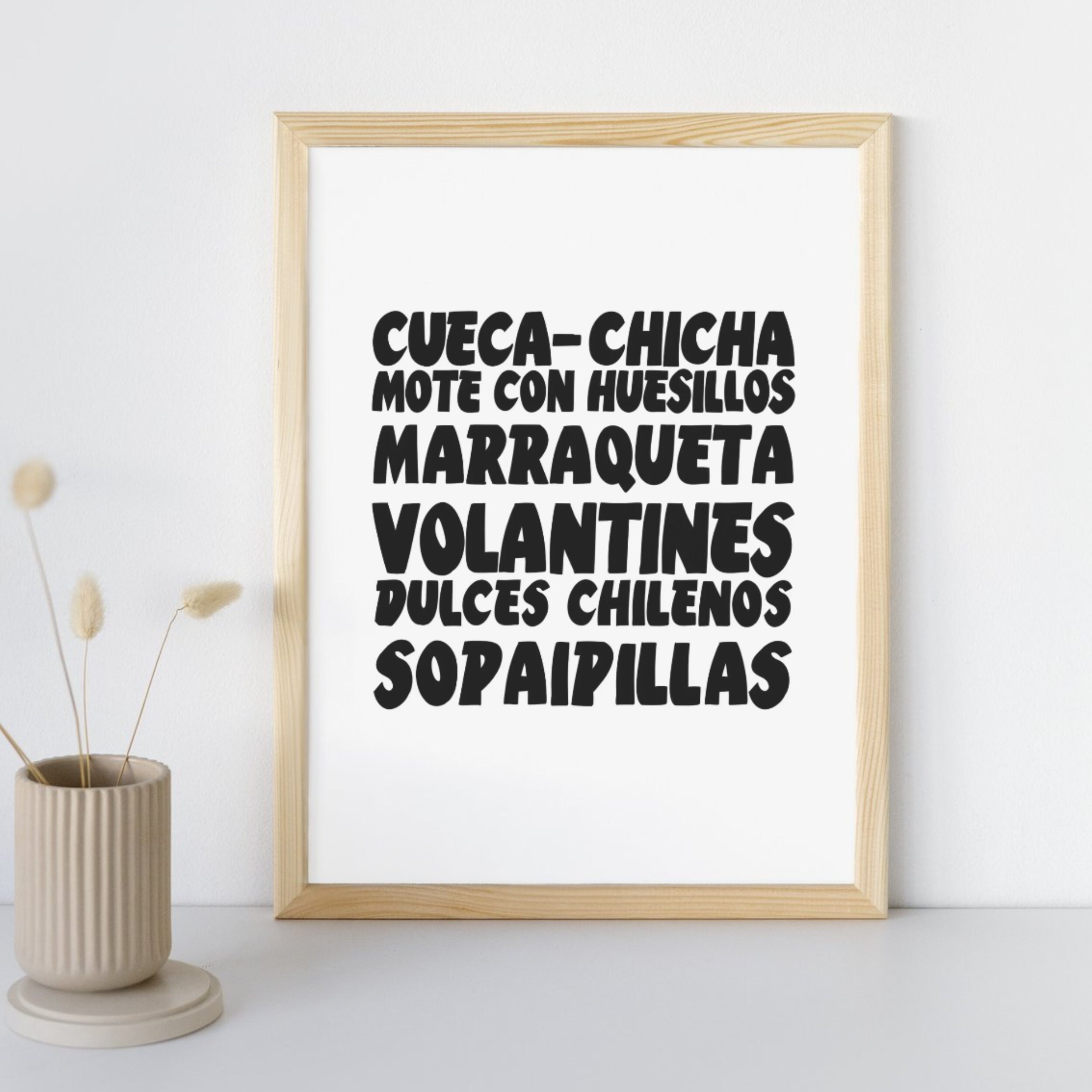 Chilean Print, Chile Food Poster, Traditional Chilean Dishes, Chilean ...