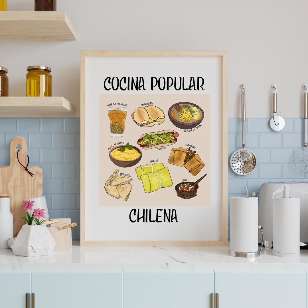 Cocina Popular Chilena Print, Chilean Food Illustration, Hispanic ...